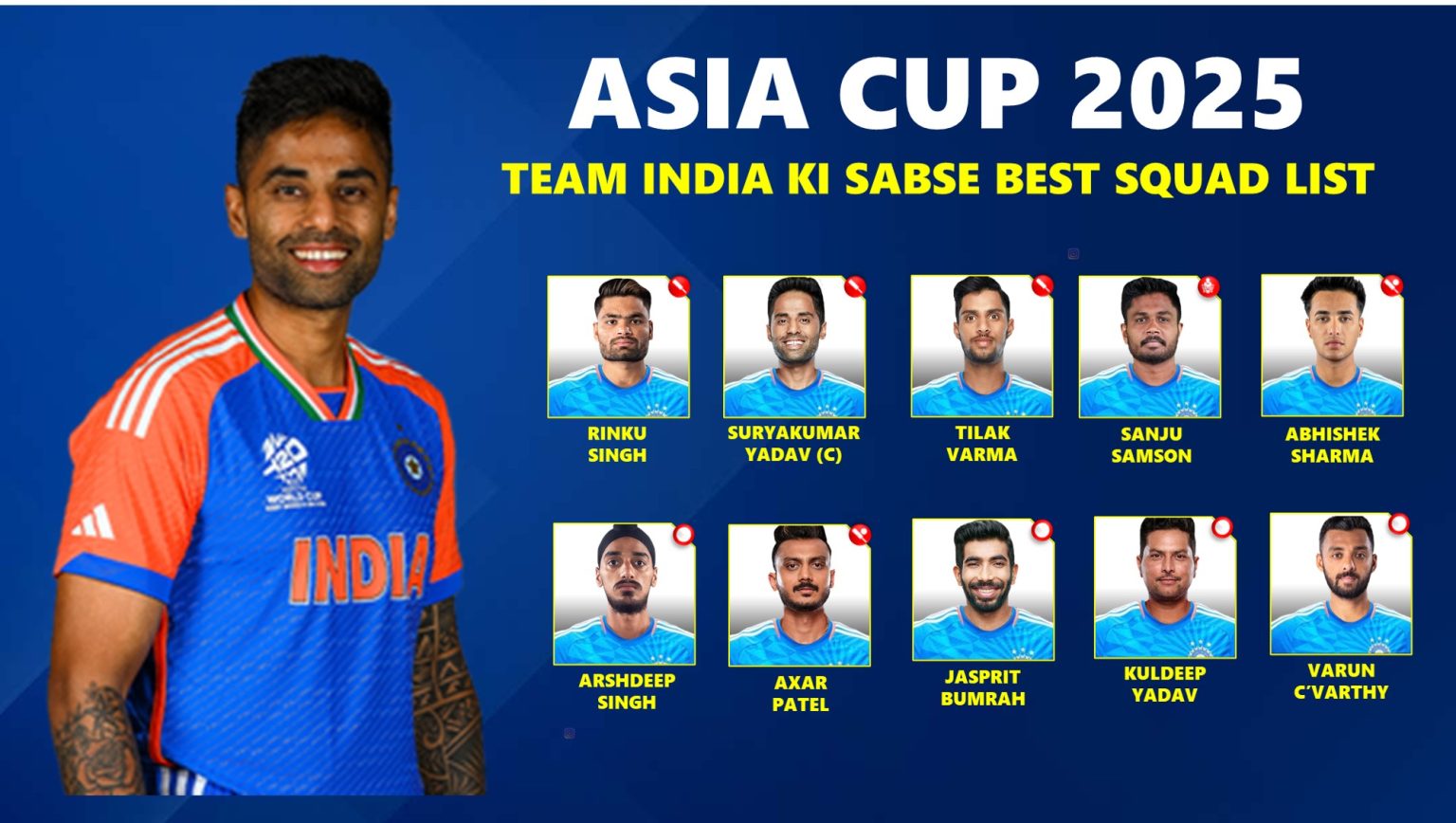 Asia Cup 2025 Team India Ki Best Predicted Squad aur Players List